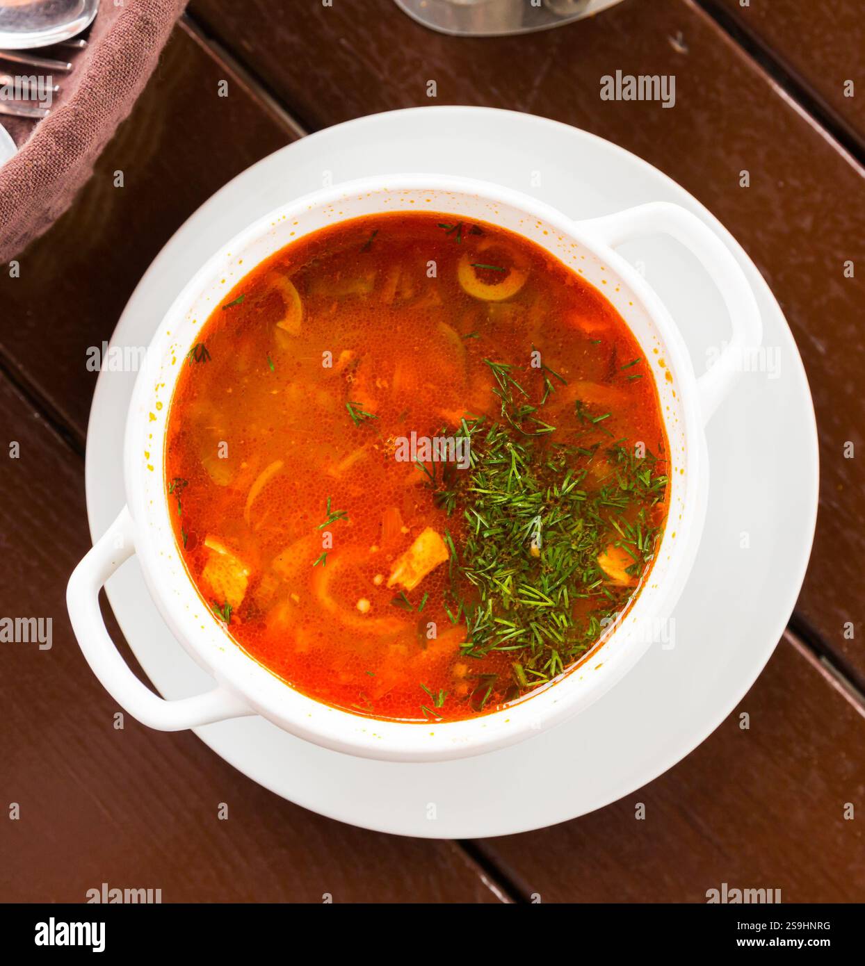 Russian meat soup Solyanka Stock Photo - Alamy