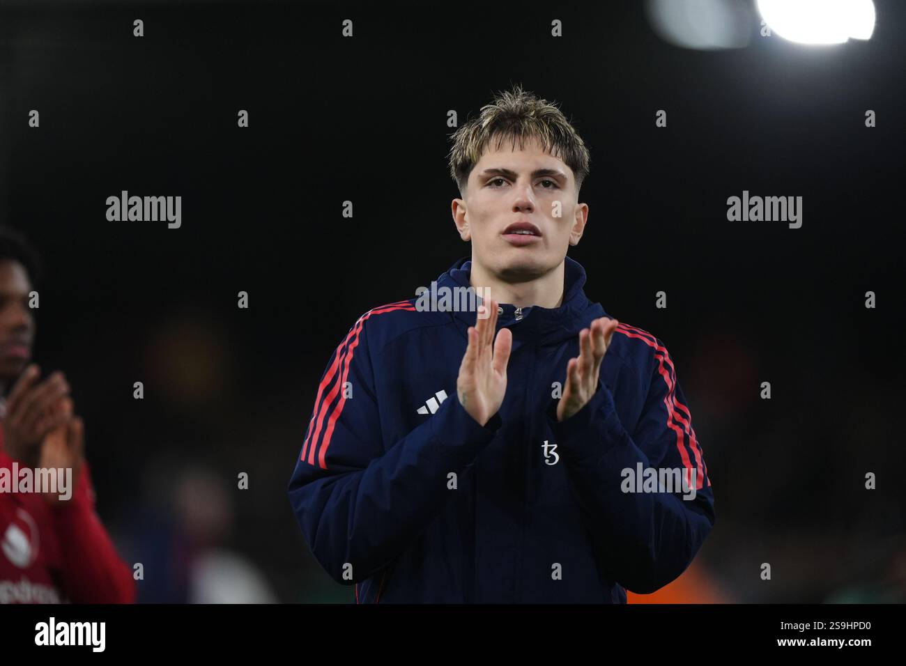 Manchester United's Alejandro Garnacho celebrates with the crowd after ...