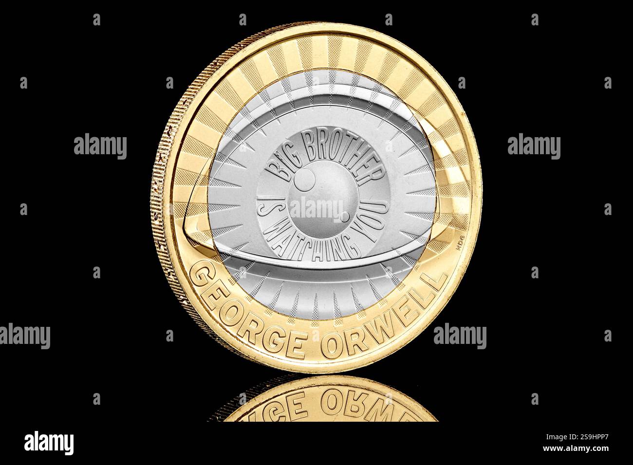 2025 United Kingdom Bimetallic two pound coin to commemorate the life and work of George Orwell ...