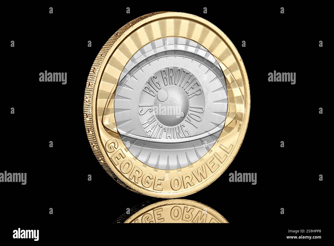 2025 United Kingdom Bimetallic two pound coin to commemorate the life and work of George Orwell ...