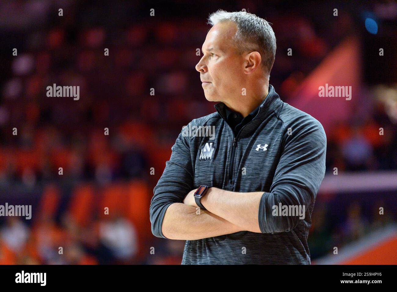 Northwestern head coach Chris Collins looks on during the first half of ...