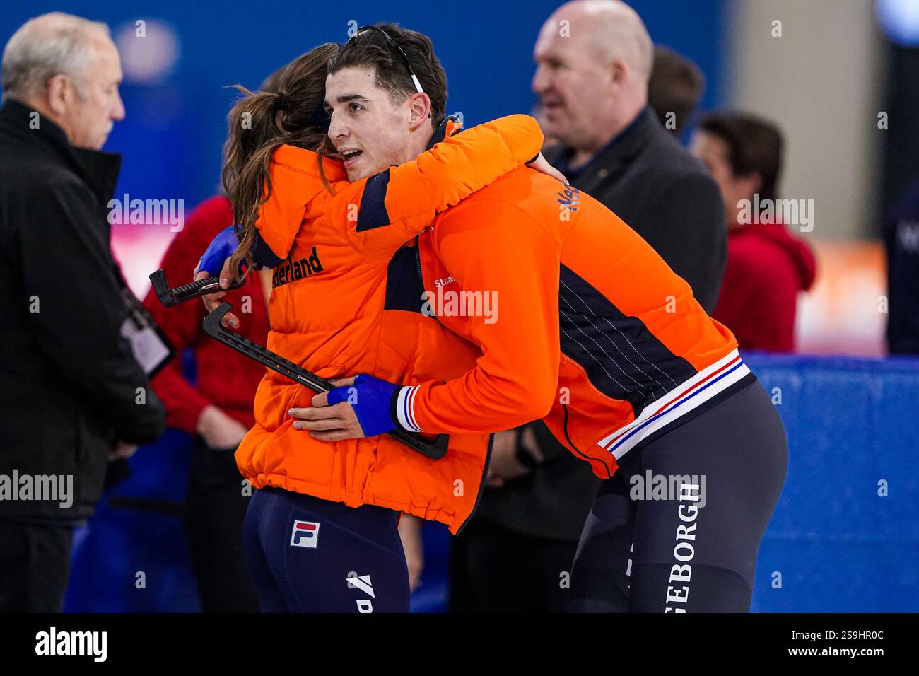 CALGARY, CANADA - JANUARY 26: Femke Kok of Netherlands, Jenning De Boo ...