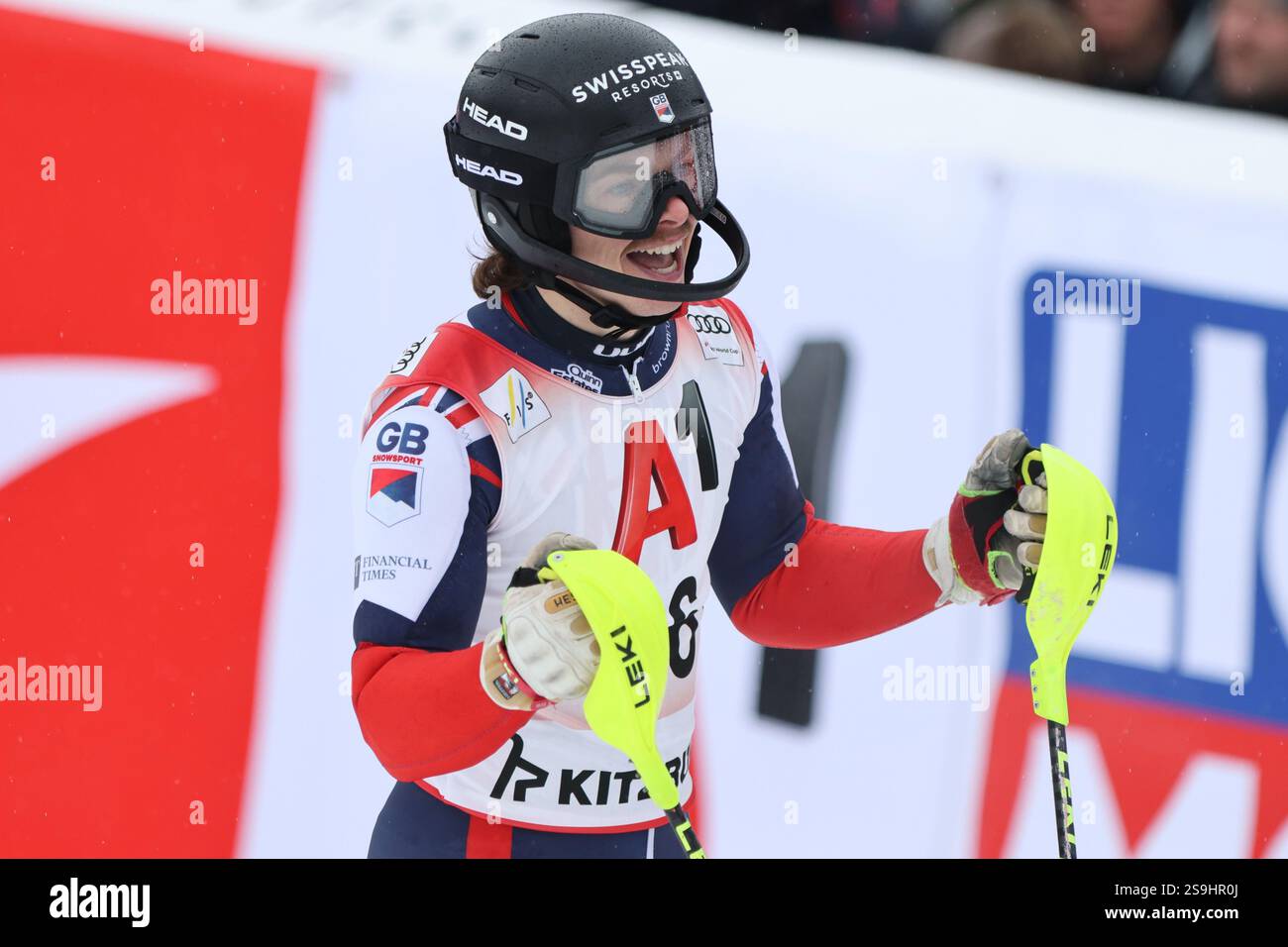 KITZBUEHEL, AUSTRIA - JANUARY 26: Laurie Taylor of Great Britain during ...