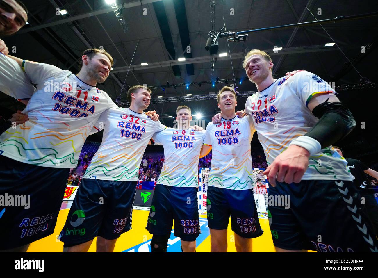 Fornebu 20250126. Norwegian cheers after the World Championship match ...