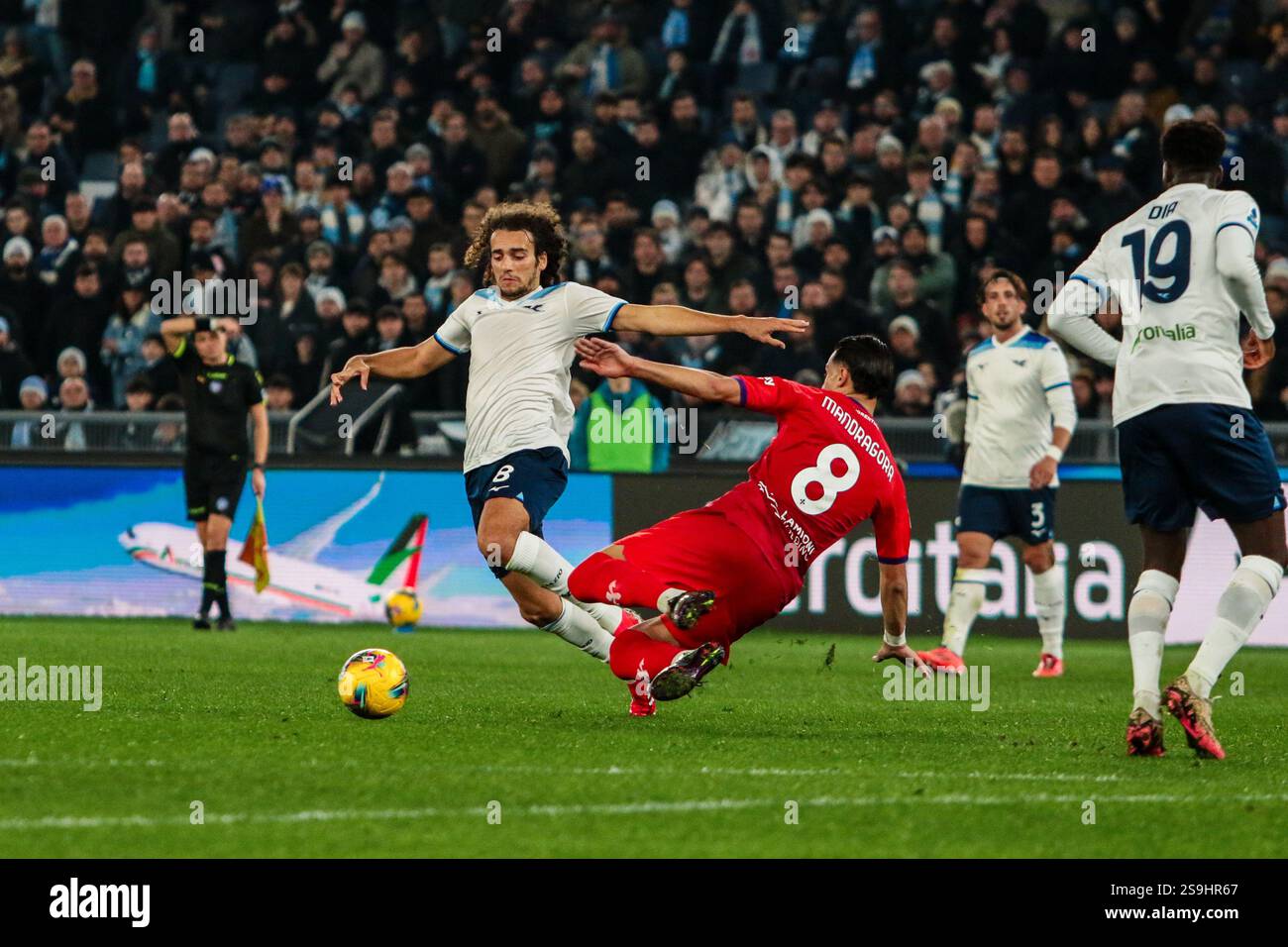 Matteo Guendouzi of SS Lazio and Rolando Mandragora of ACF Fiorentina during SS Lazio vs ACF ...