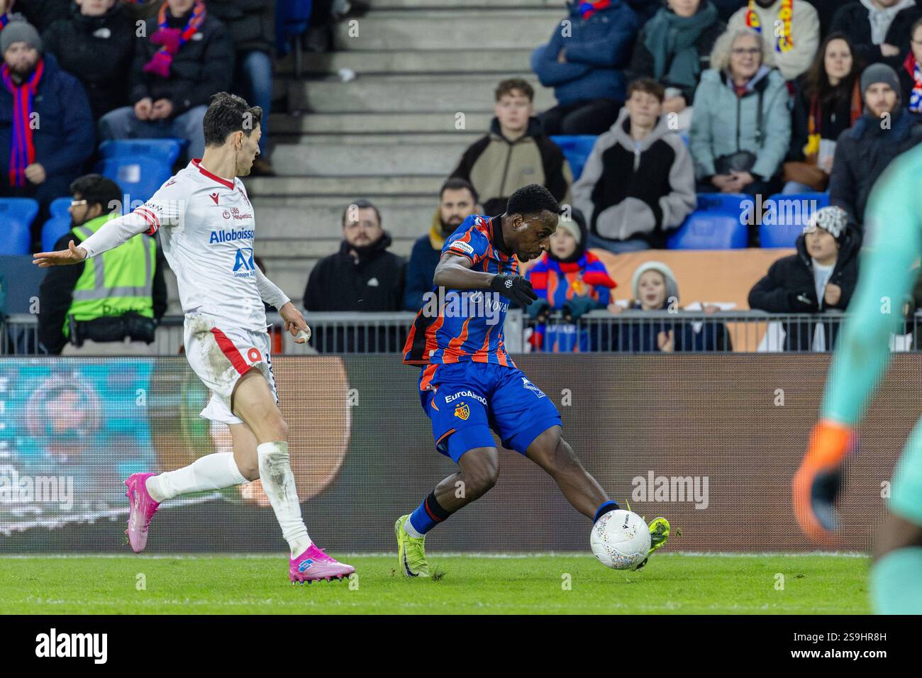 Basel, Switzerland, January 26st 2025: Philip Otele (7 Basel) during ...