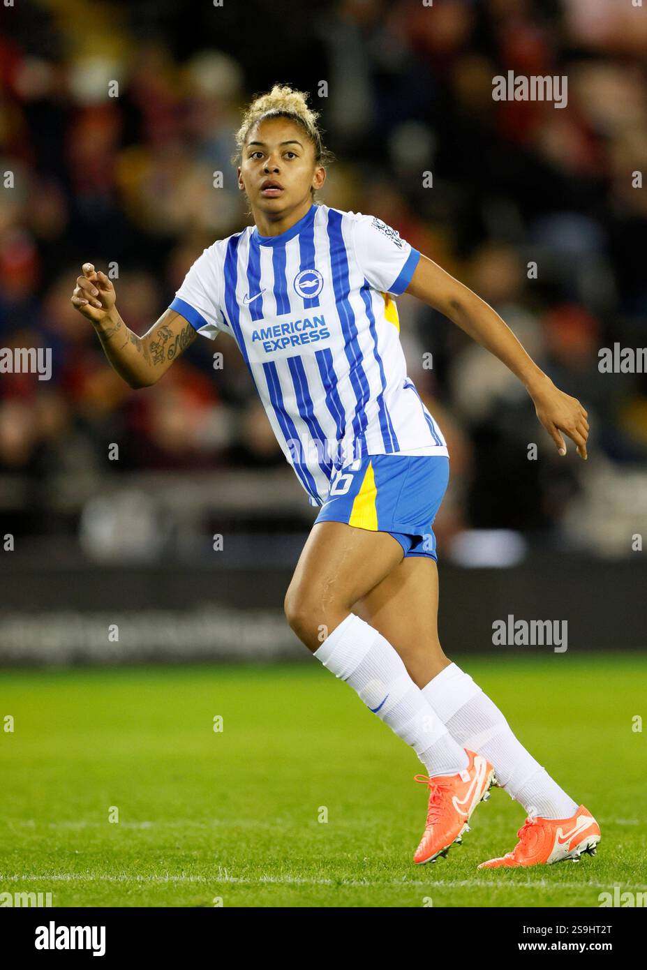 Brighton and Hove Albion Women's Jorelyn Carabali running during the ...