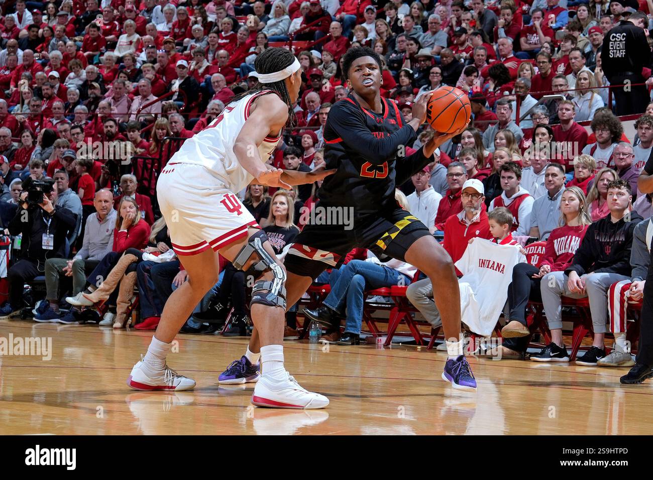 BLOOMINGTON, IN - JANUARY 26: Maryland Terrapins center Derik Queen (25 ...