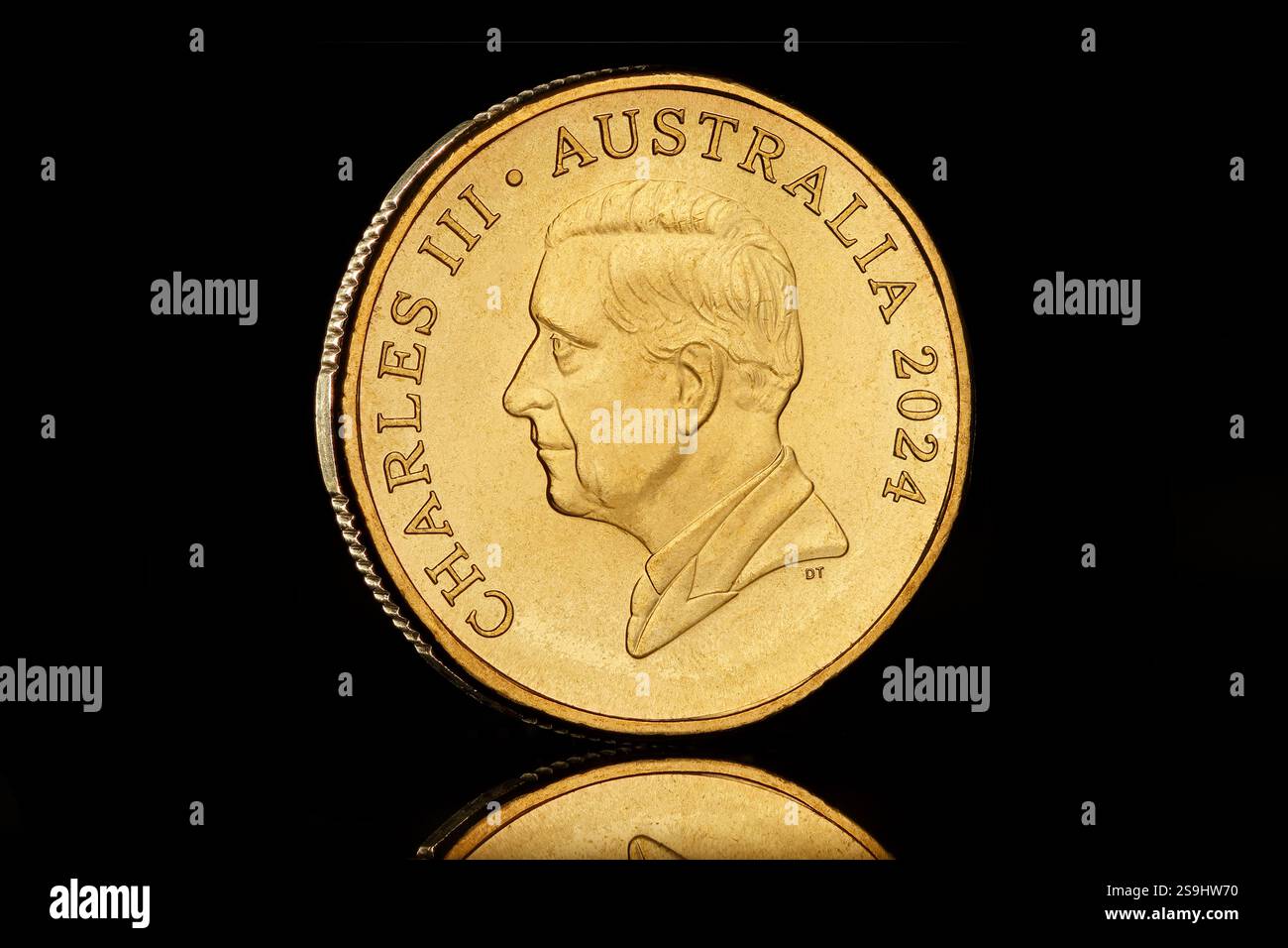 King Charles III portrait by Dan Thorne on a 2024 Australian 1 Dollar ...