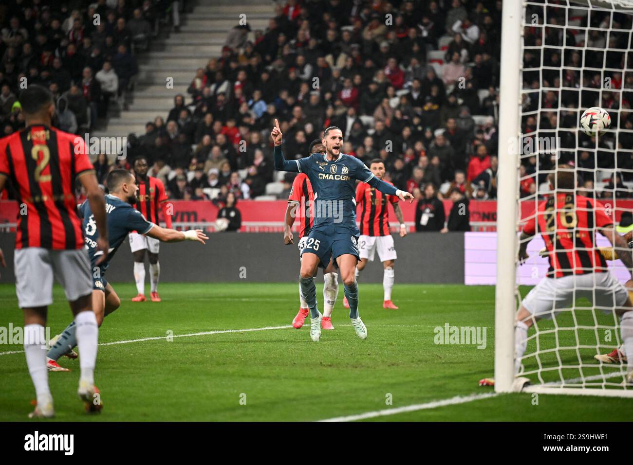 25 Adrien RABIOT (om) during the Ligue 1 MCDonald's match between Nice ...