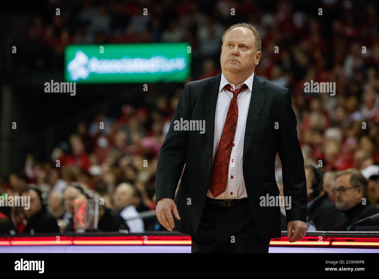 January 26, 2025: Wisconsin Badgers head coach Greg Gard during the ...
