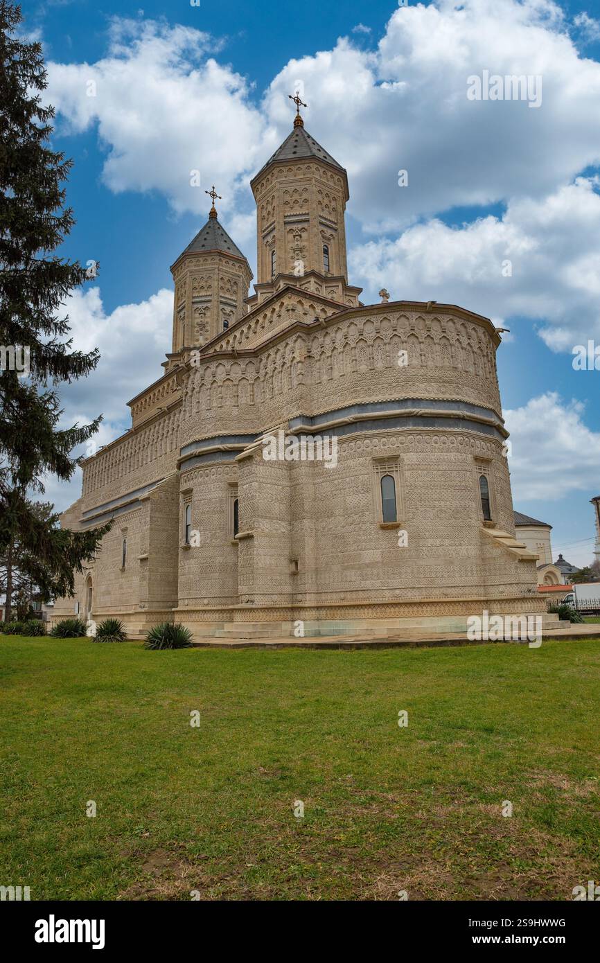Monastery of the Holy Three Hierarchs exterior in Iasi, Romania. Iconic ...