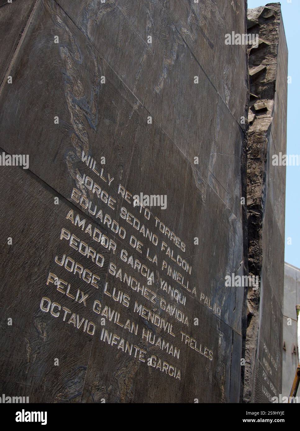 Tombstone and memorial of Uchuraccay massacre victims, at El Angel ...