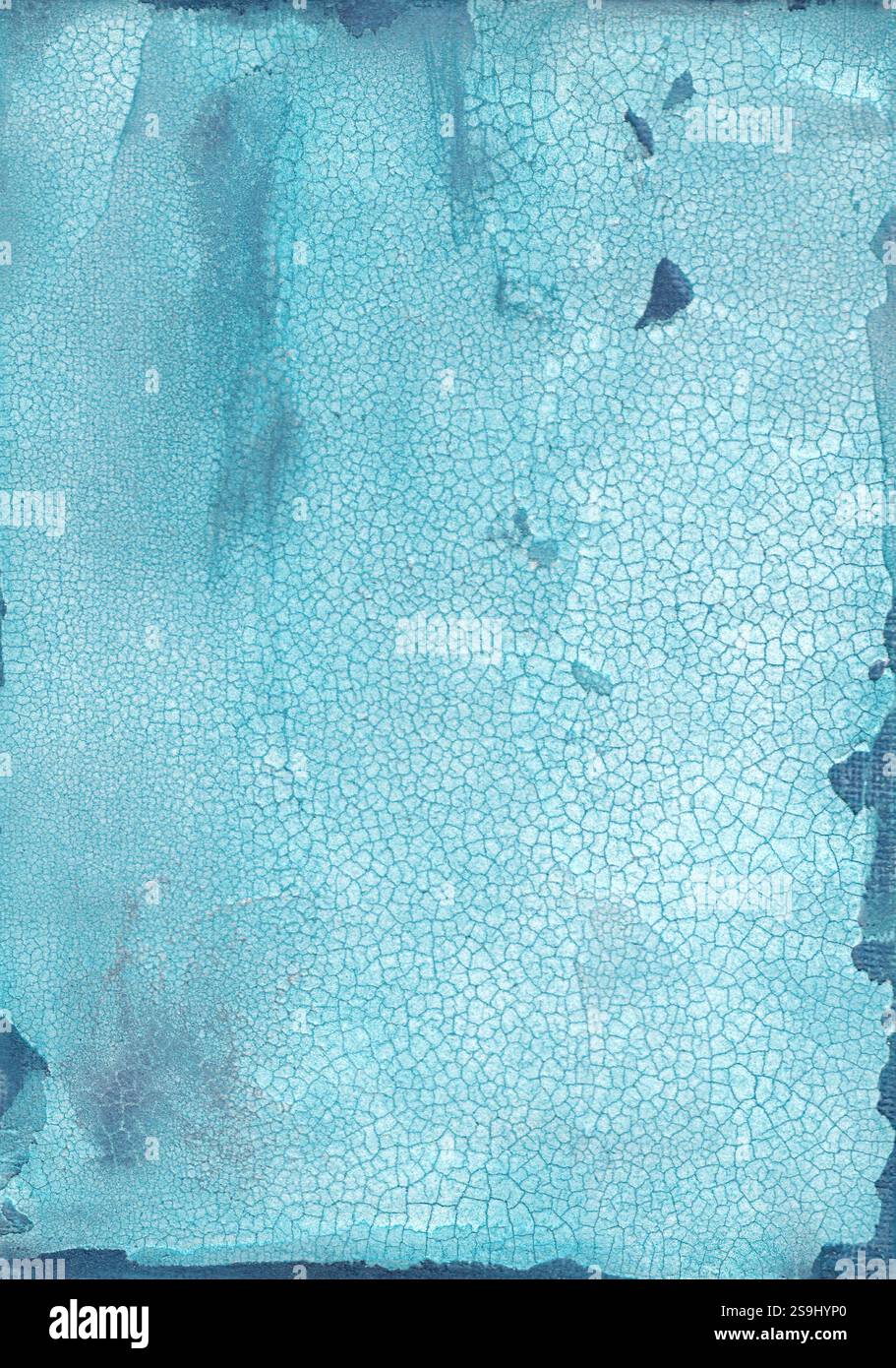Handmade worn and distressed plaster and craquelure texture in blue ...