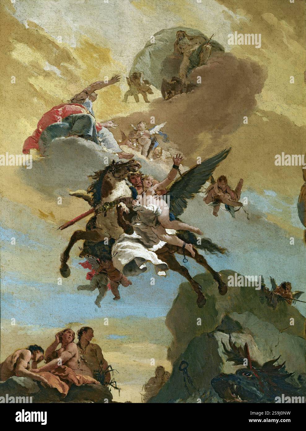 Perseus and Andromeda, 1730 Painting by Giovanni Battista Tiepolo Stock ...