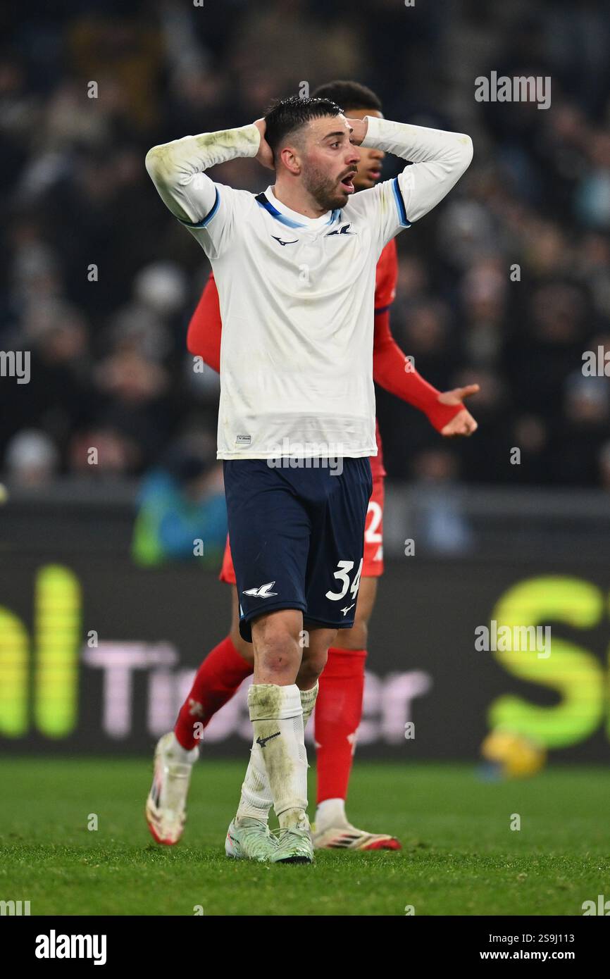 Rome, Italy. 26th Jan, 2025. Mario Gila of S.S. Lazio participates in ...