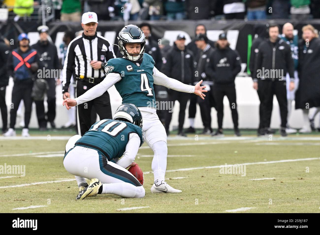 January 26, 2025, Philadelphia PA; Philadelphia Eagles place kicker ...