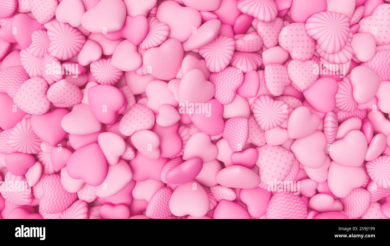 Light pink textured hearts background for Valentine's Day. Pile of ...