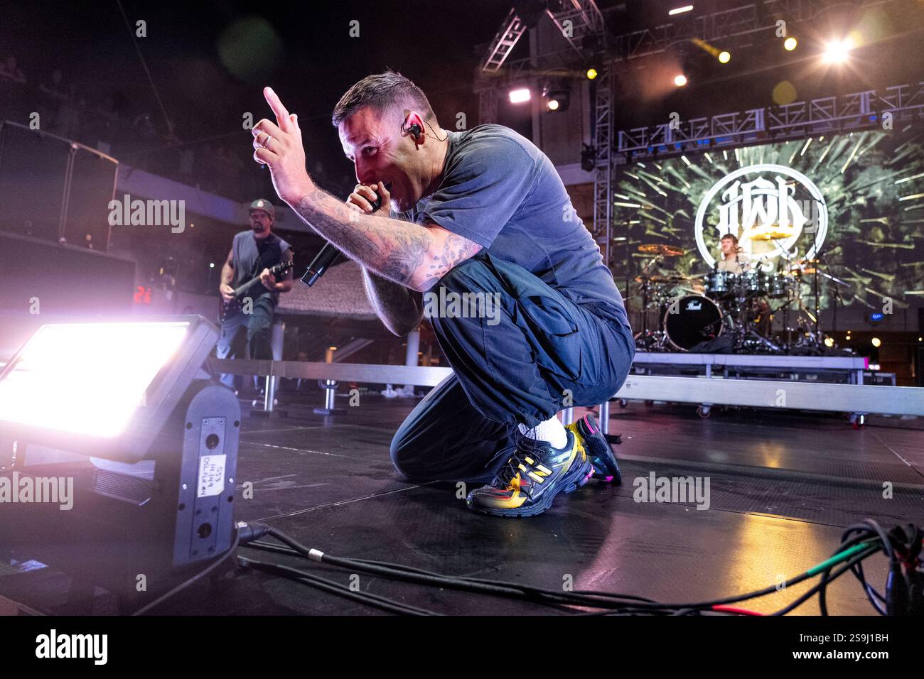 Winston McCall of Parkway Drive performs on board the Carnival Magic ...