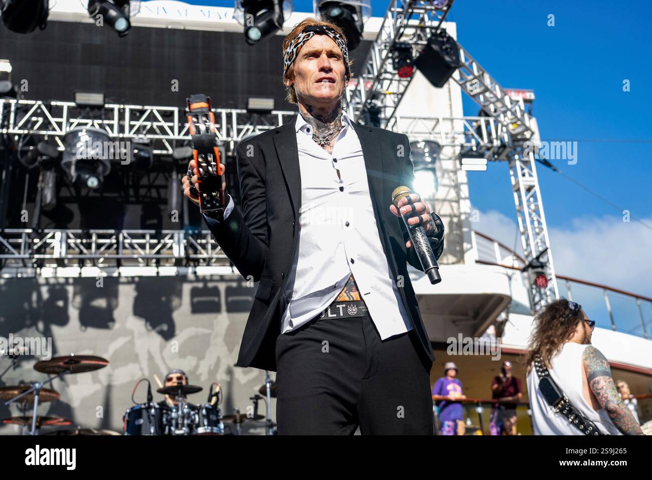 Josh Todd of Buckcherry performs on board the Carnival Magic during day ...