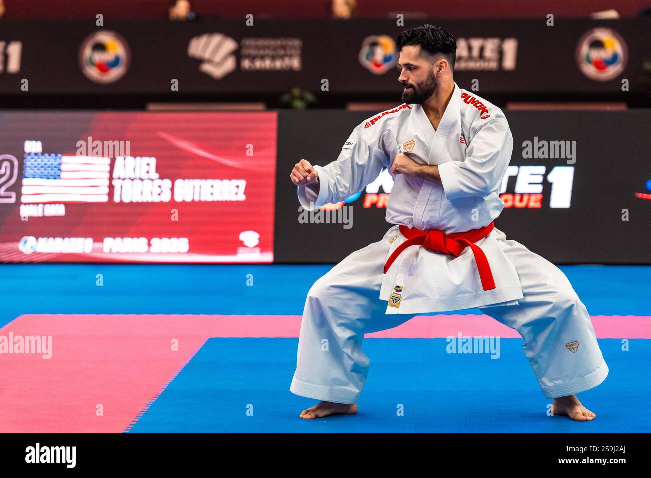 Ariel Torres Gutierrez (USA) Male Kata bronze medal match during the ...