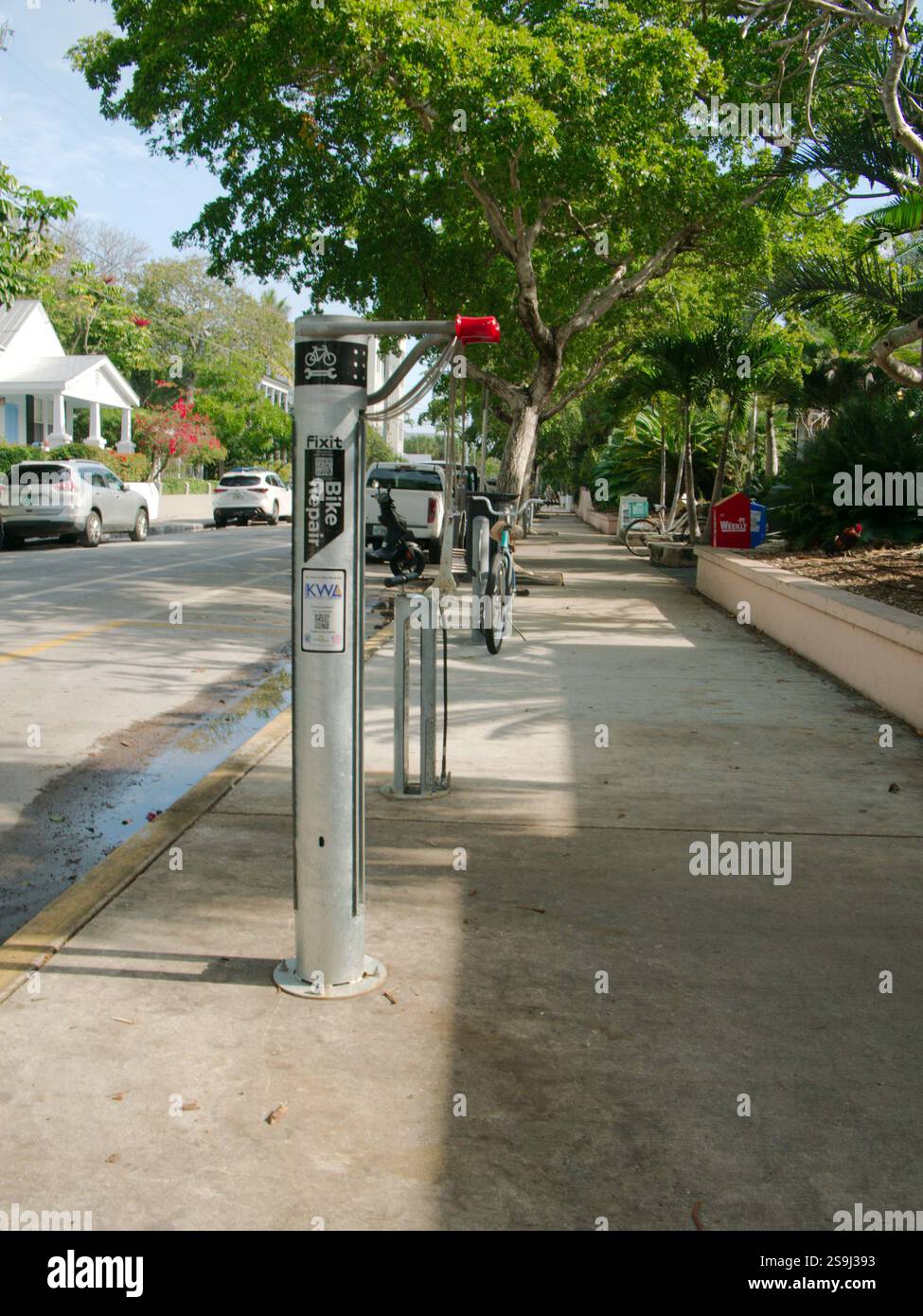 Bicycle service repair stand with pump and tools, puncture repair, and ...