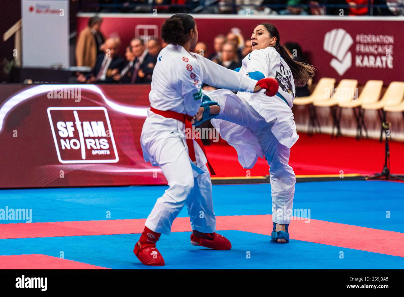 Maria Isabel Nieto Mejias (ESP) and Eda Eltemur (TUR) female kumite ...