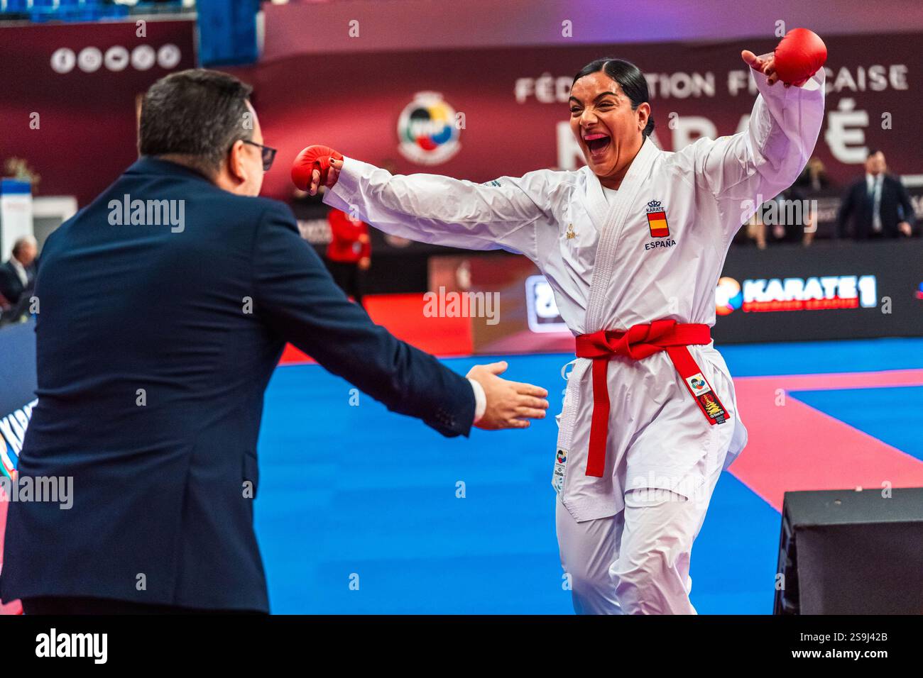 Maria Torres Garcia (ESP) female kumite +68Kg final during the Paris ...