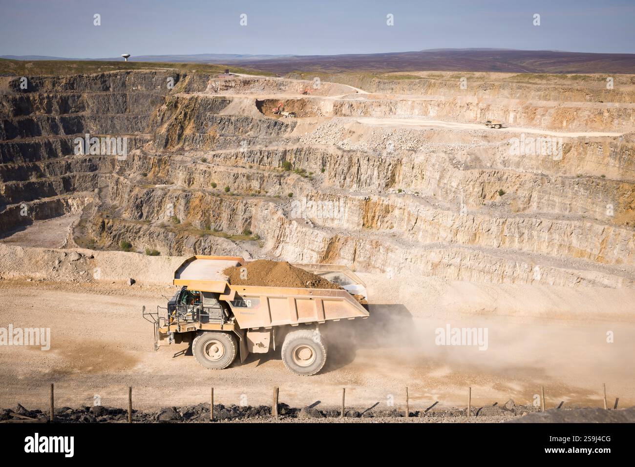 Harrogate, UK - September 19, 2024. Caterpillar 775G off-highway truck ...