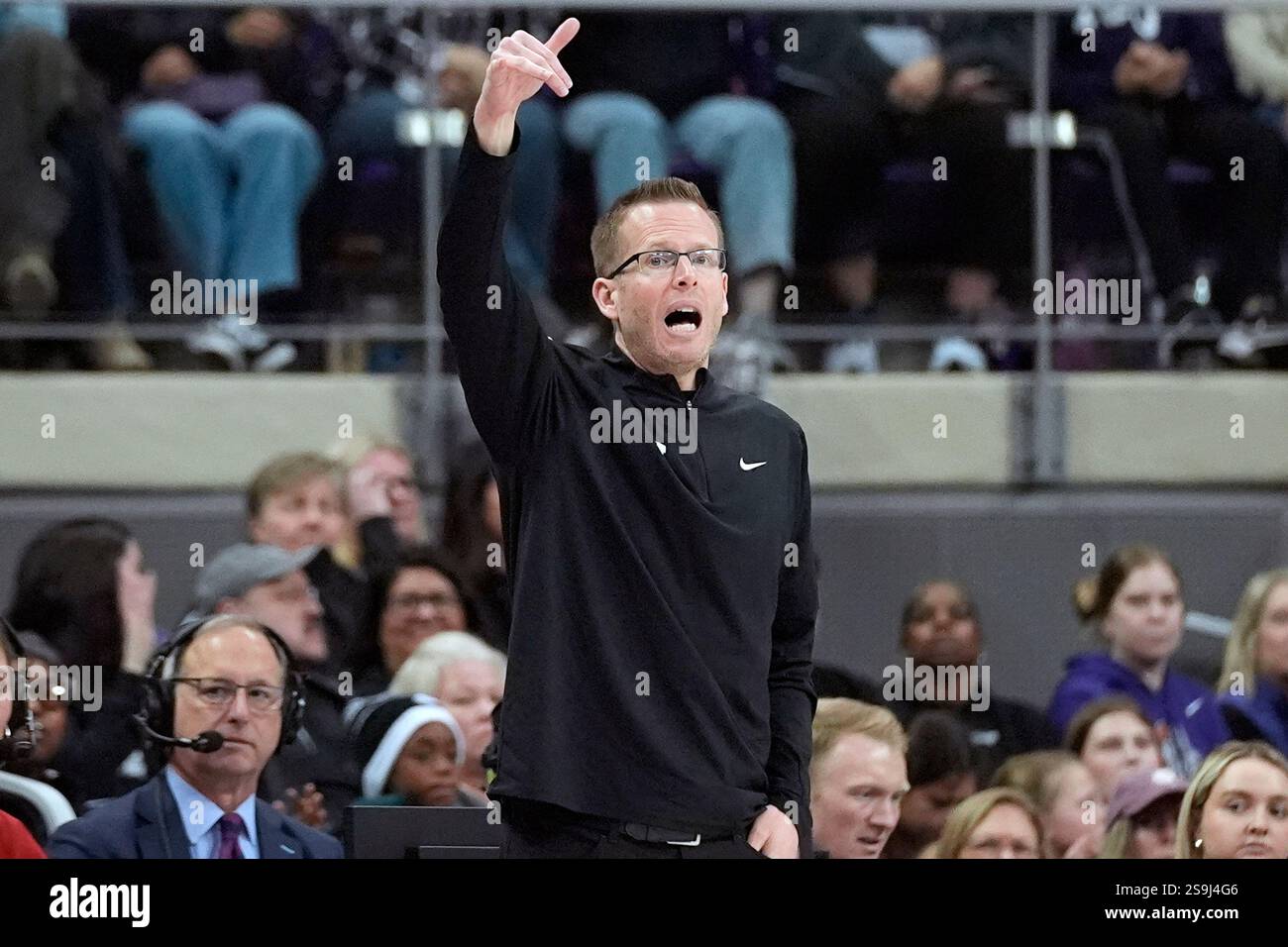 TCU head coach Mark Campbell looks on from the sideline during the ...