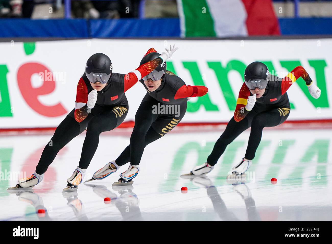 CALGARY, CANADA - JANUARY 26: Shihui Yu of China, Ruining Tian of China ...