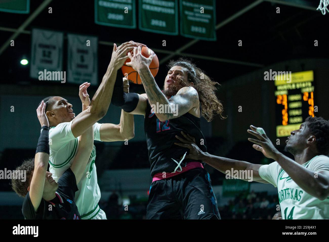January 26, 2025, Denton, Texas, USA: Florida Atlantic forward TRE ...