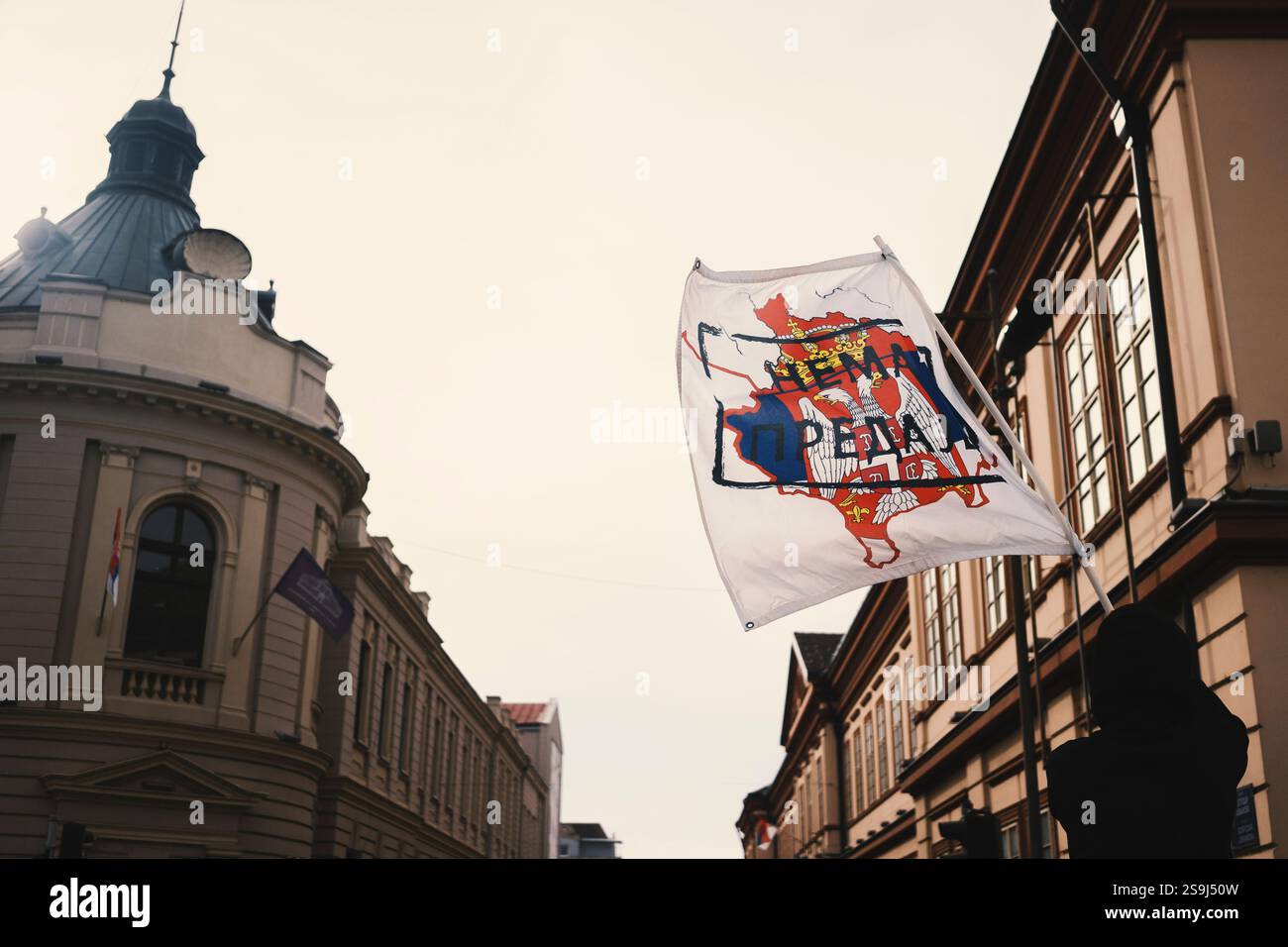 Cacak, Serbia - January 26, 2025: Protests in Serbia regarding the fall ...