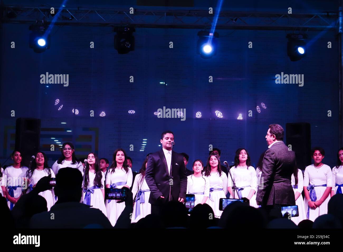 A concert takes place for children and visitors at the exhibition ...