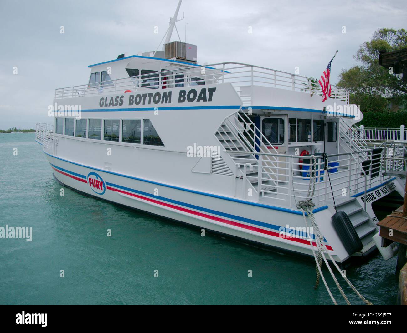 Blue, red and white sign Glass Bottom Boat in Key West's Historic ...