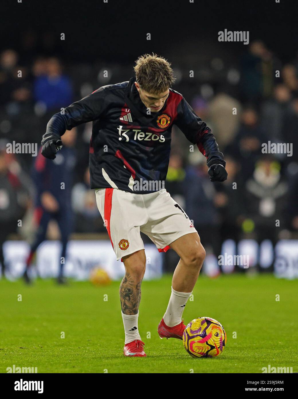 Craven Cottage, January 26th 2025: Alejandro Garnacho of Manchester ...
