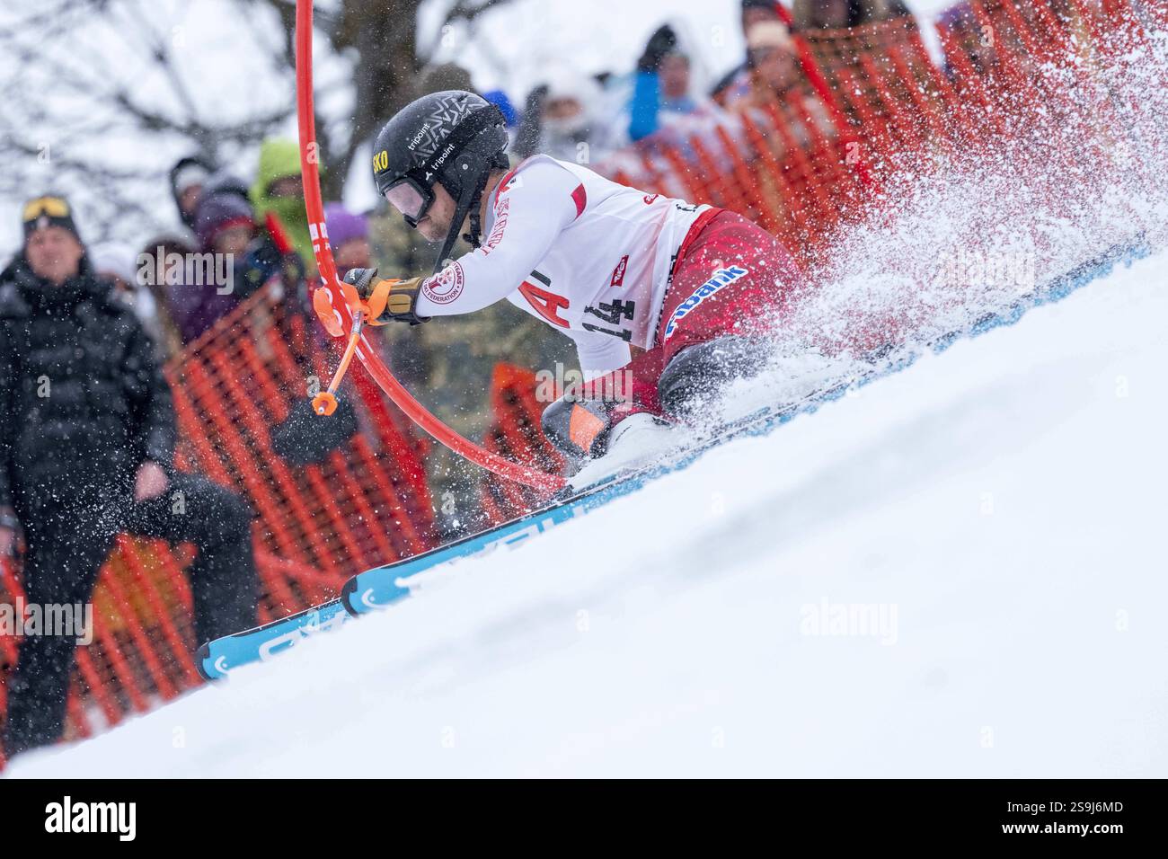 KITZBUEHEL, AUSTRIA - JANUARY 26: Albert Popov of Bulgaria during the ...