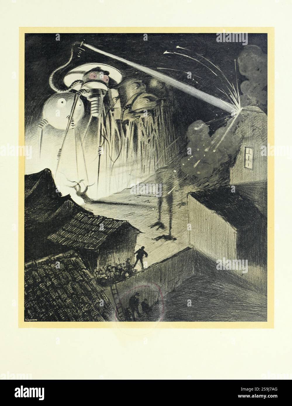War of the Worlds Illustration. The arrival of the Martians ...