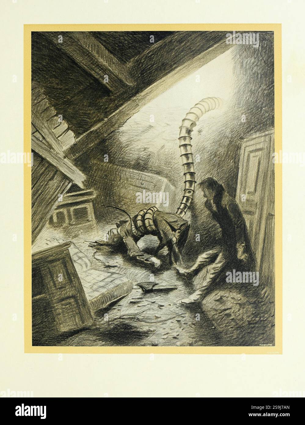 War of the Worlds Illustration. Earth in the power of the Martians ...