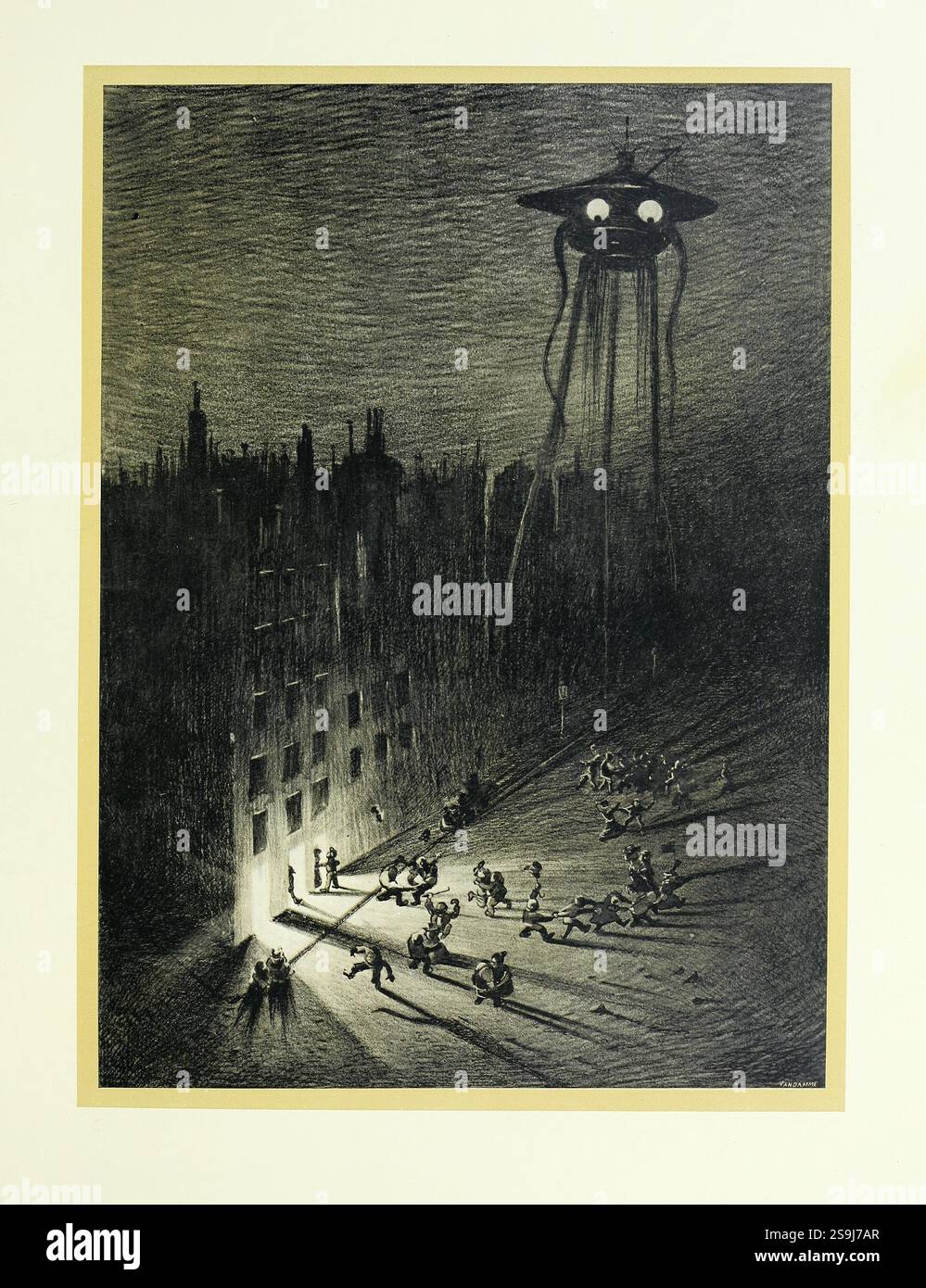 War of the Worlds Illustration. Earth in the power of the Martians ...