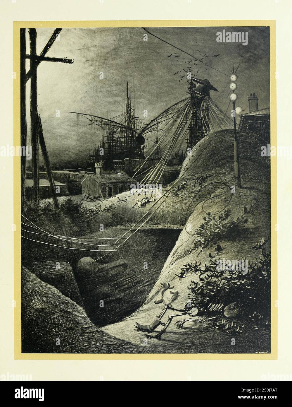 War of the Worlds Illustration. Earth in the power of the Martians ...