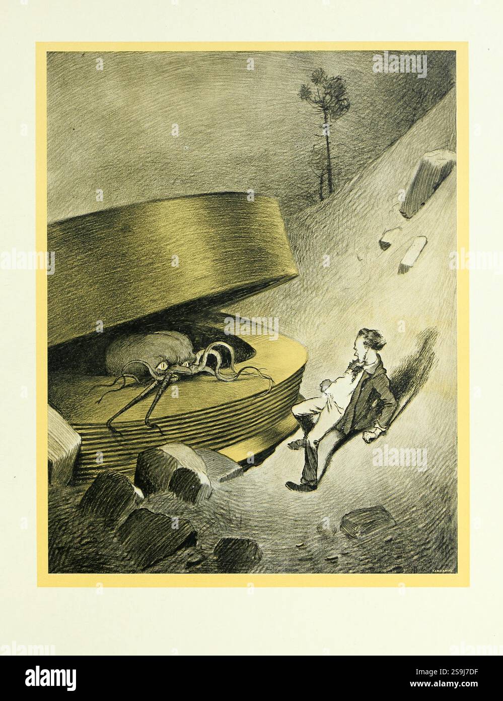 War of the Worlds Illustration. The arrival of the Martians - The Thing ...