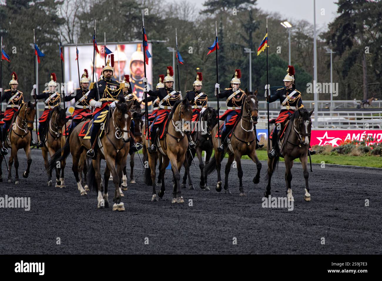 Paris, France. 26th Jan, 2025. Republican Guard Show during the Prix d ...