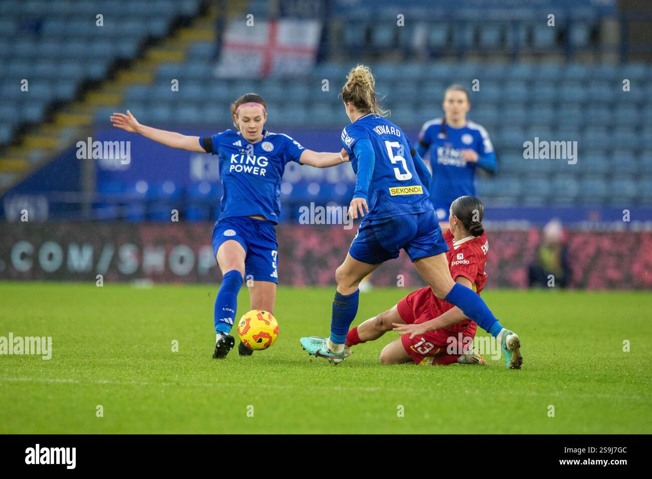 Leicester, England, 26th January 2025 Mia Enderby (13 Liverpool) and ...