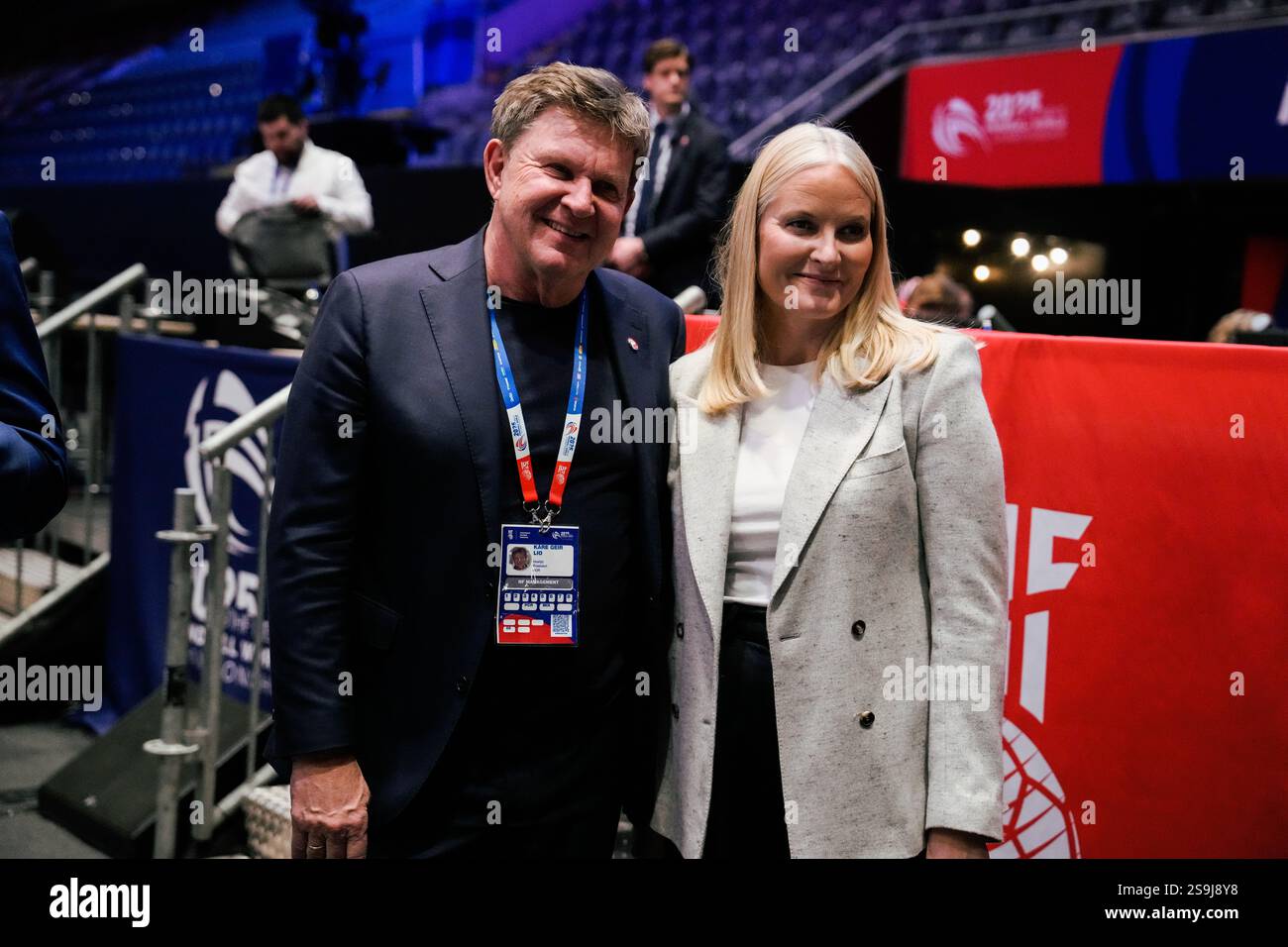 Fornebu 20250126. Handball President Kaare Geir Lio and Norwegian Crown ...