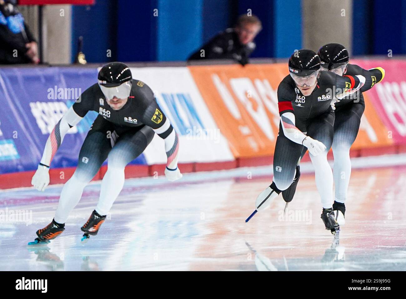 CALGARY, CANADA - JANUARY 26: Hendrik Dombek of Germany, Moritz Klein ...