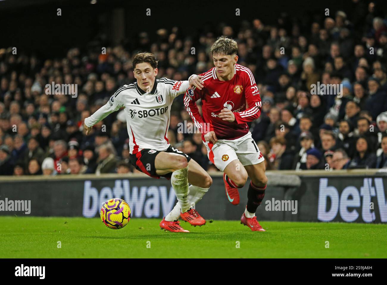Craven Cottage, January 26th 2025: Alejandro Garnacho of Manchester ...