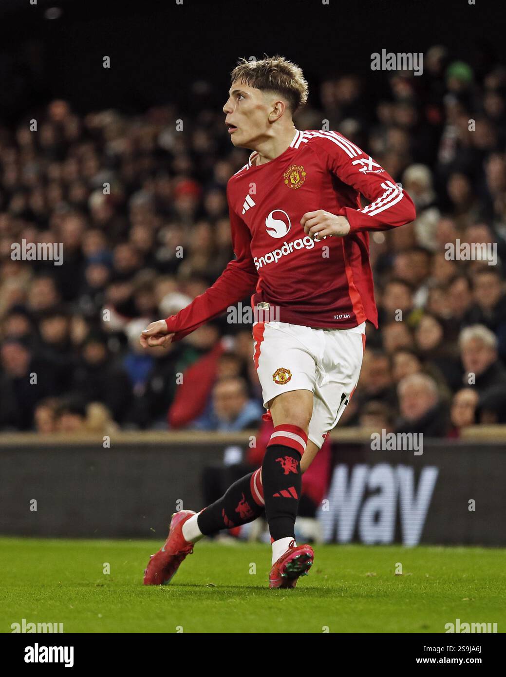 Craven Cottage, January 26th 2025: Alejandro Garnacho of Manchester ...