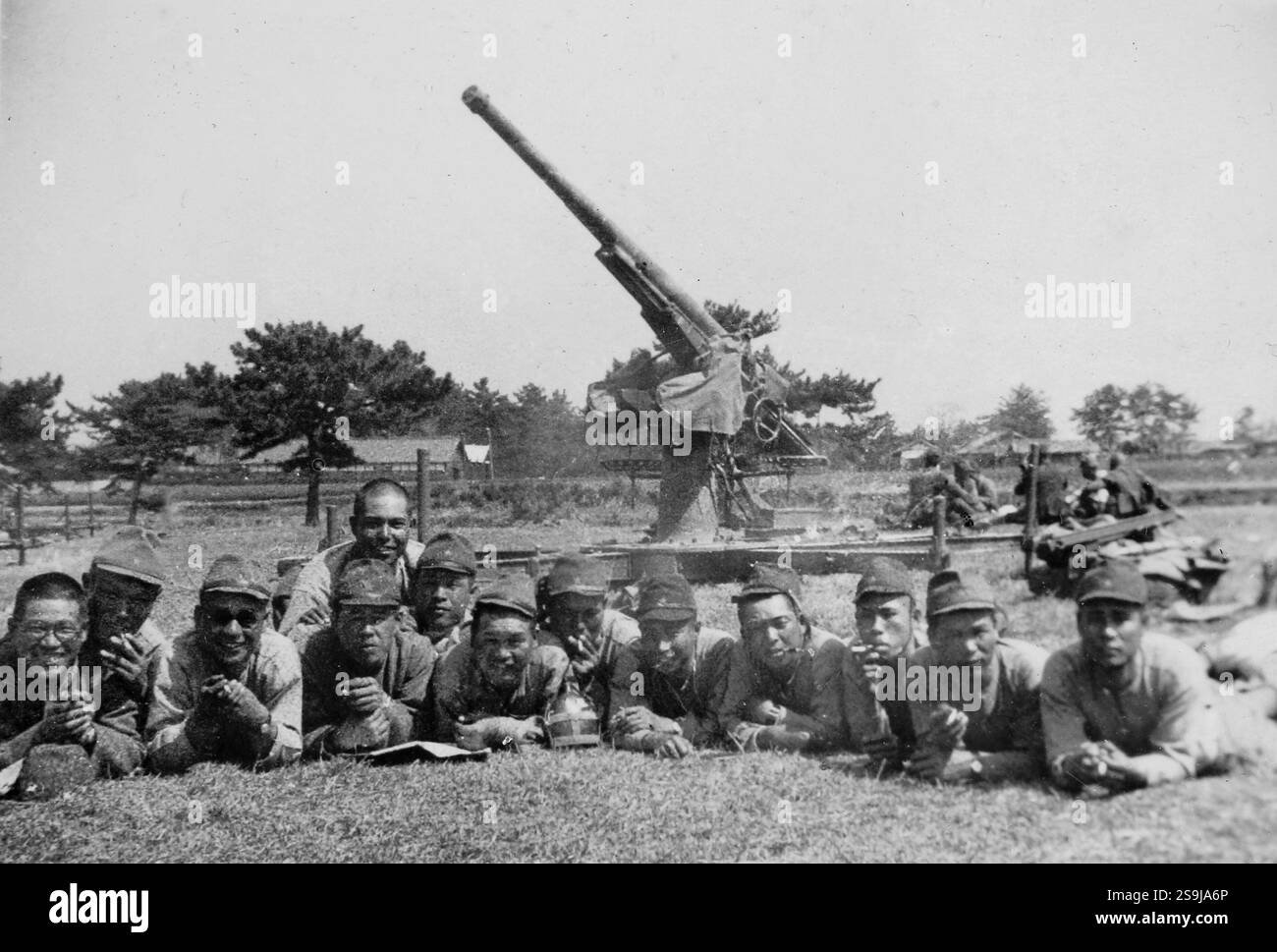 Snapshot of Japanese soldiers relaxing from the action during World War ...