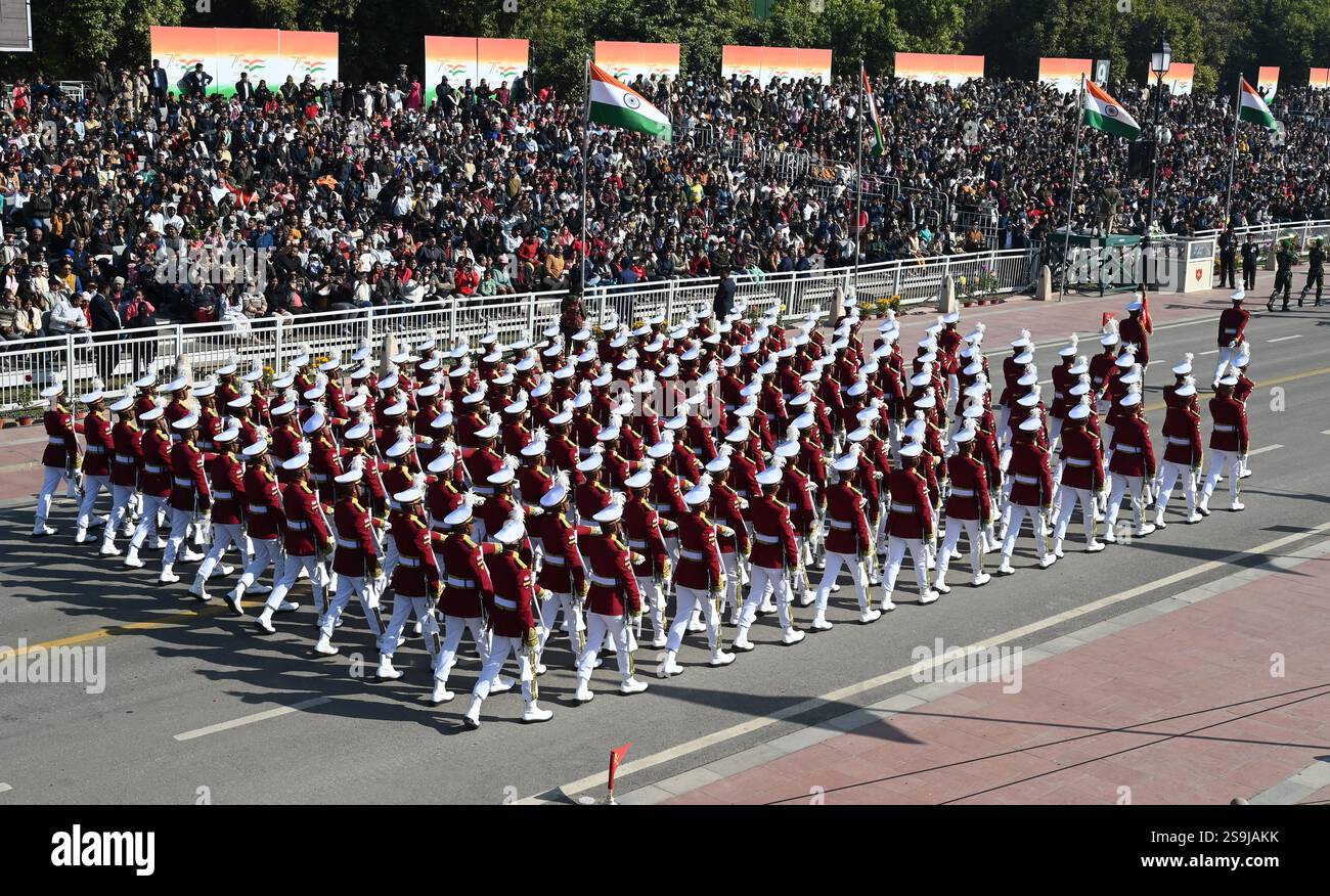 NEW DELHI, INDIA - JANUARY 26: A Military contingent of the Defense ...